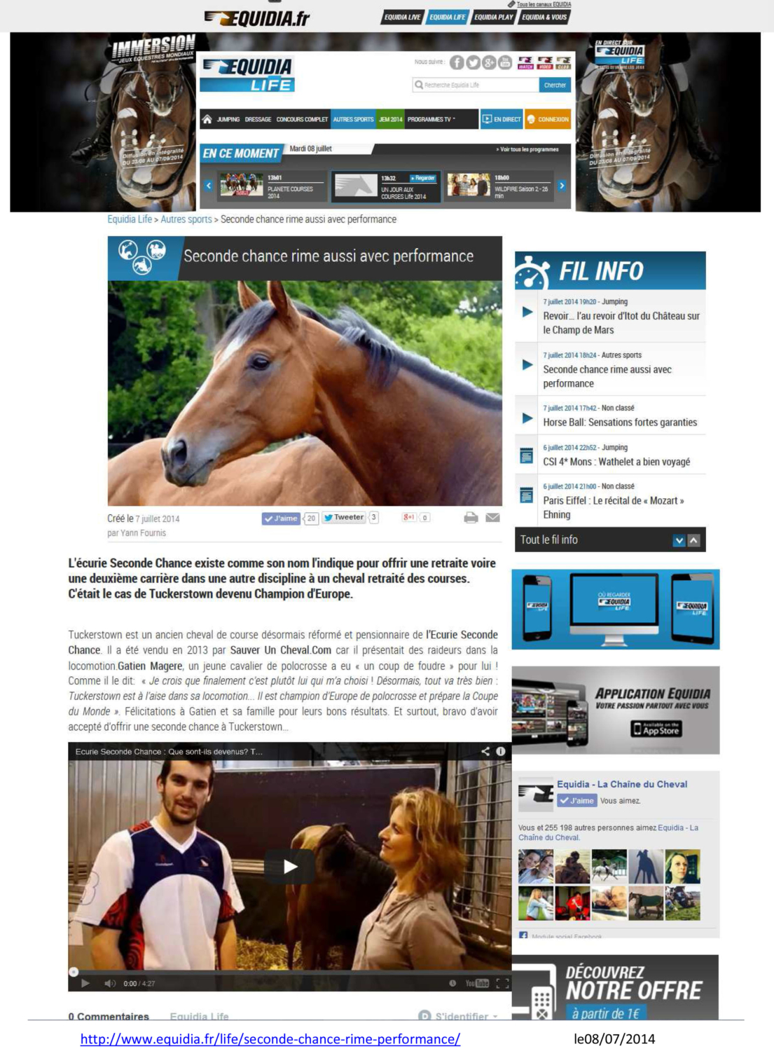 Un grand merci à Equidia pour cette page dédiée à Tuckerstown devenu ...